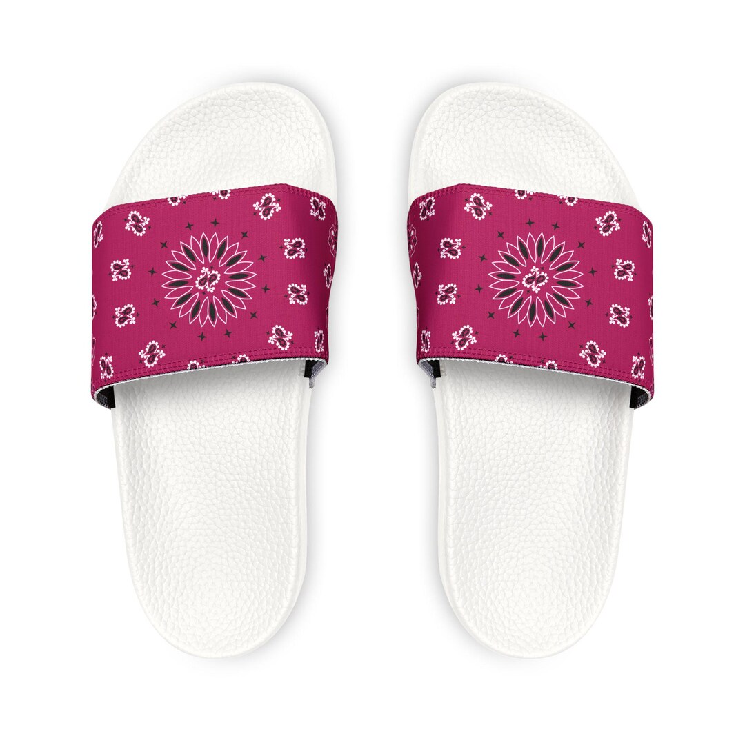 Raspberry Bandana Slide Sandal, Women's Slide Sandal, Summer Footwear ...