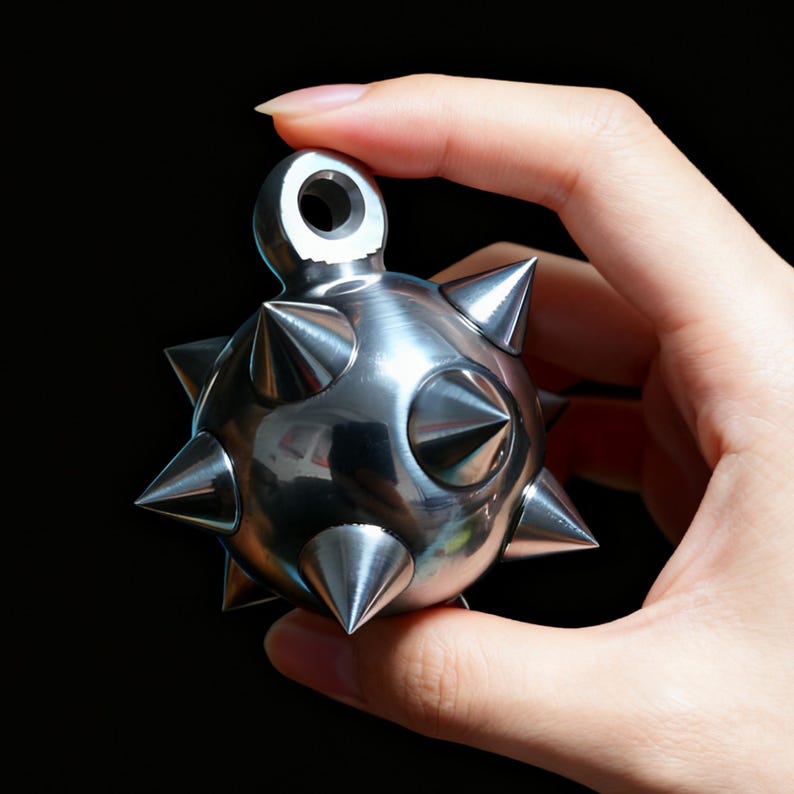 Giant Stainless Steel Flail Mace Ball Pendant,gothic Medieval Morning ...