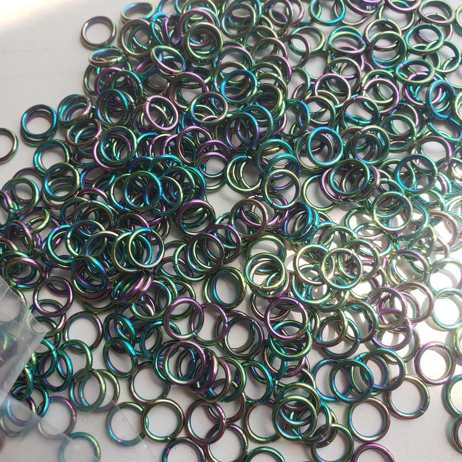 14-guage Rainbow Stainless Steel Chainmail Jump Rings for Jewelry ...