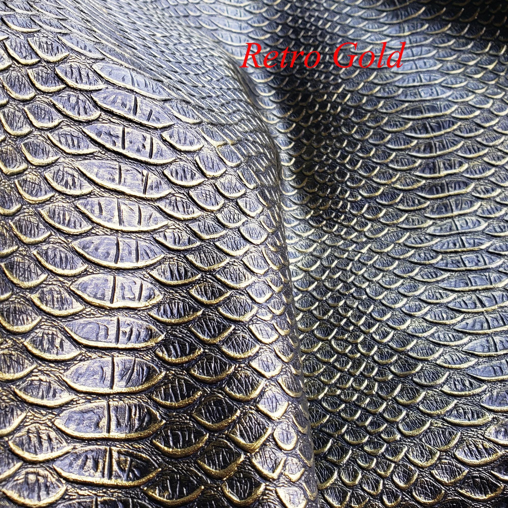 Retro Dragon Scale Skin PU Leather 3D Embossed Snakeskin Upholstery Crafting Faux Leather Vinyl ...