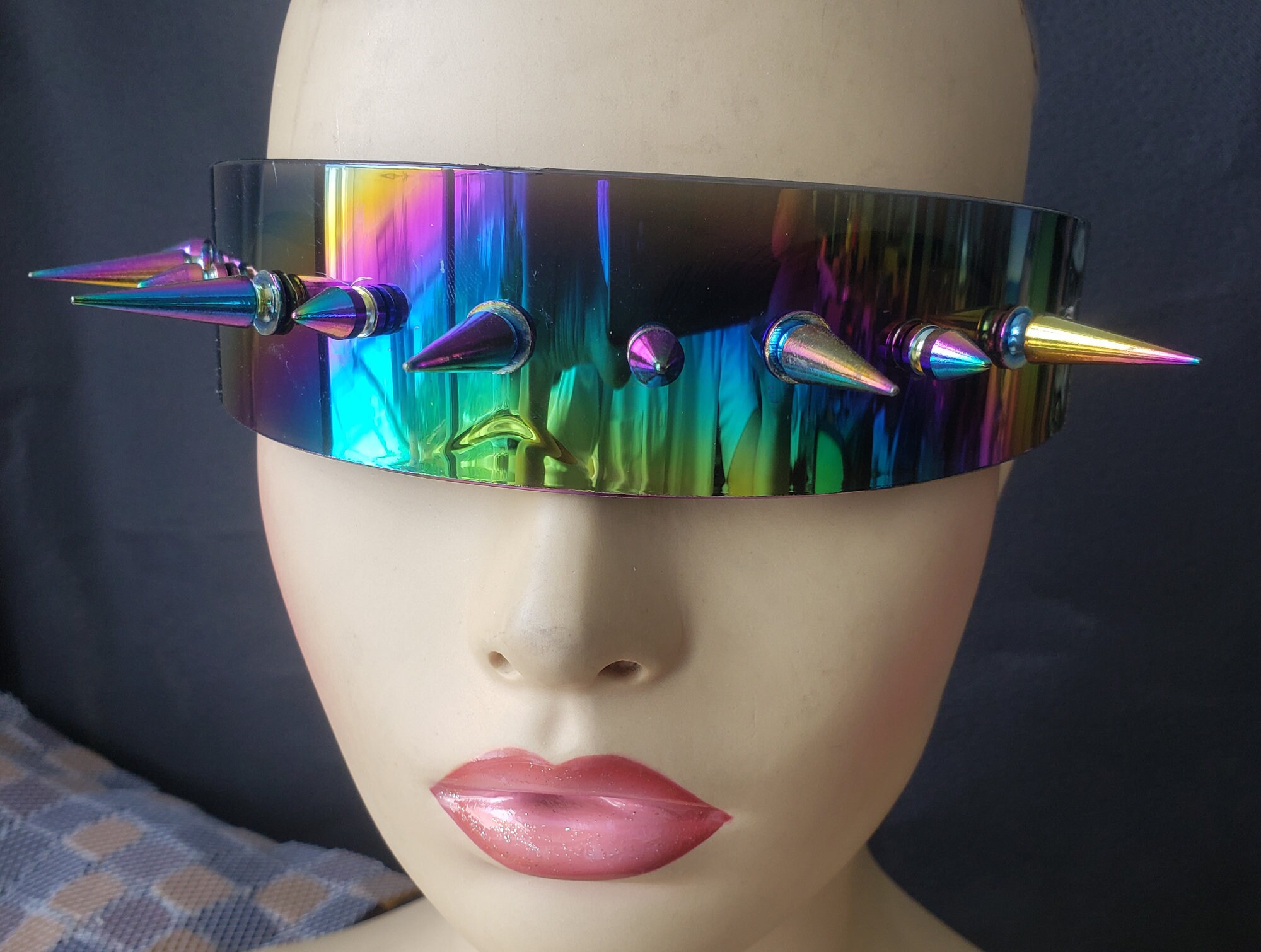 Burning Man Rainbow Spiked Cyberpunk Goggles,rave Festival Goggles ...