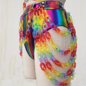 Rainbow Chain Body Harness,music Fetival Outfits,rave Clothing Wear ...