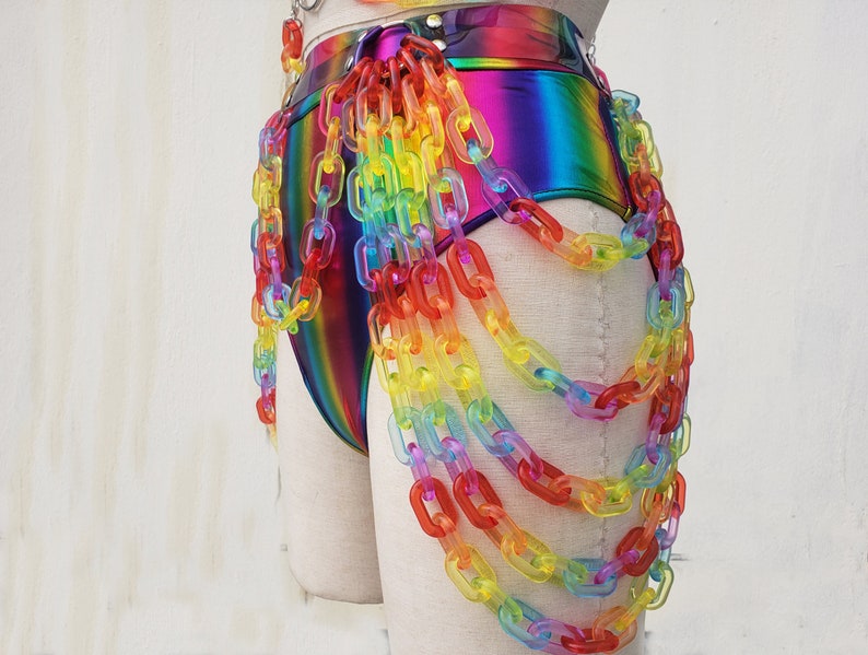 Rainbow Chain Body Harness,music Fetival Outfits,rave Clothing Wear ...