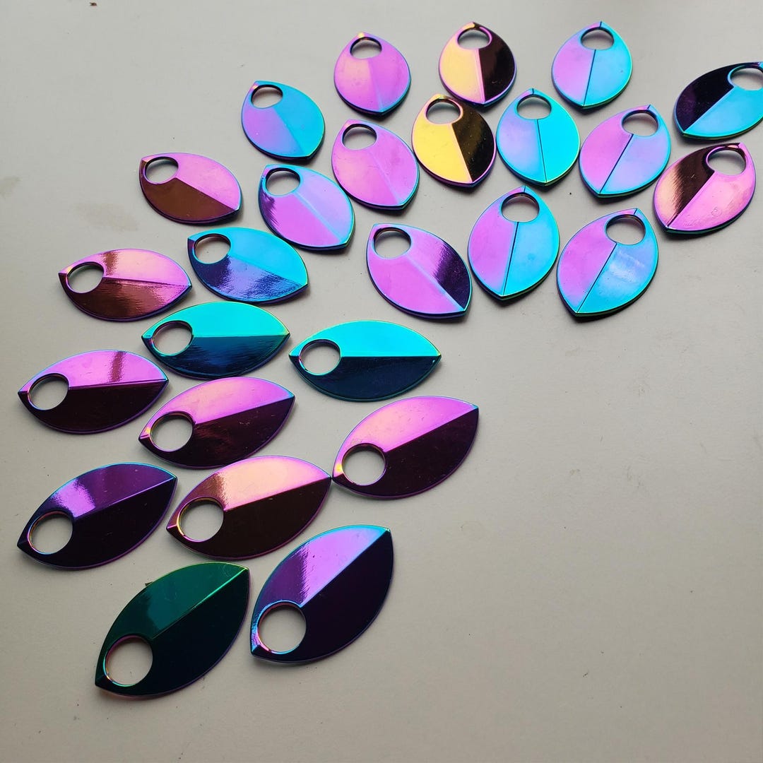 Large Rainbow Alloy Dragon Scales ,scalemail Scales Bulk and ...