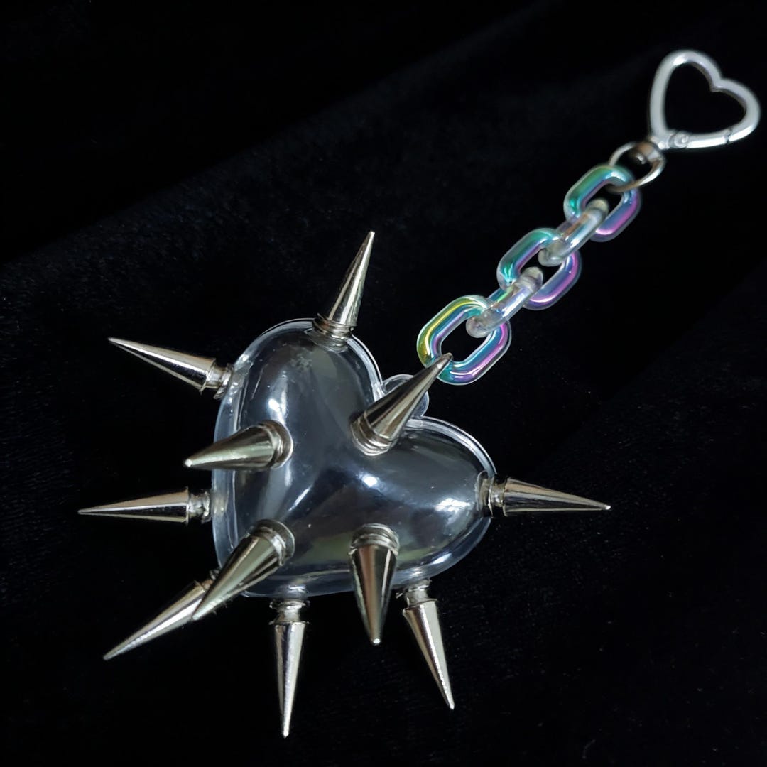 Acrylic Flail Heart Keychain,spike Heart Handbag Charm,bag Charms,y2k ...