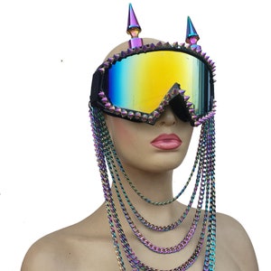 Burning Man Rainbow Spike Rave Goggles, Duchess Ski Goggles,musical ...