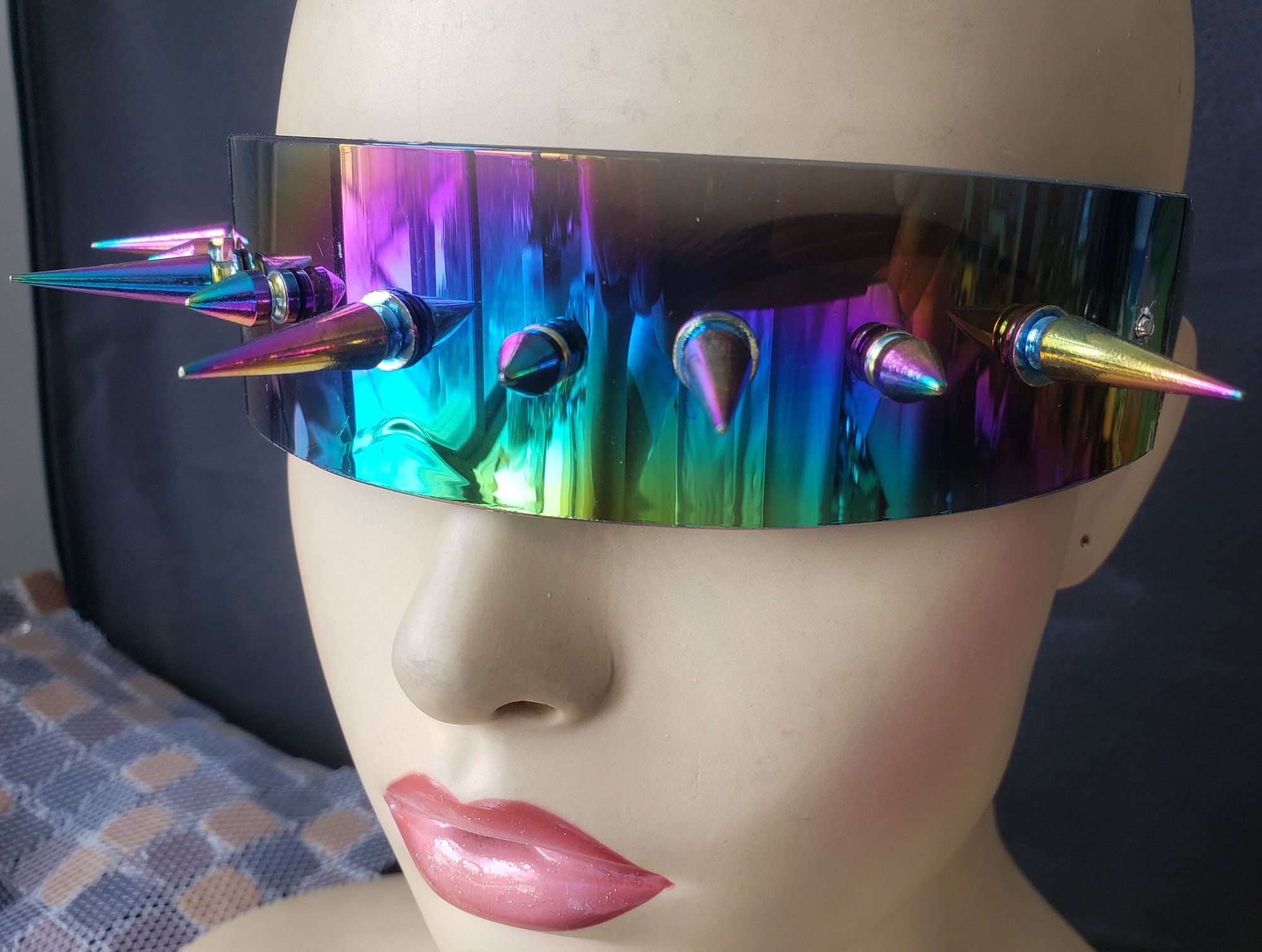 Burning Man Rainbow Spiked Cyberpunk Goggles,rave Festival Goggles ...
