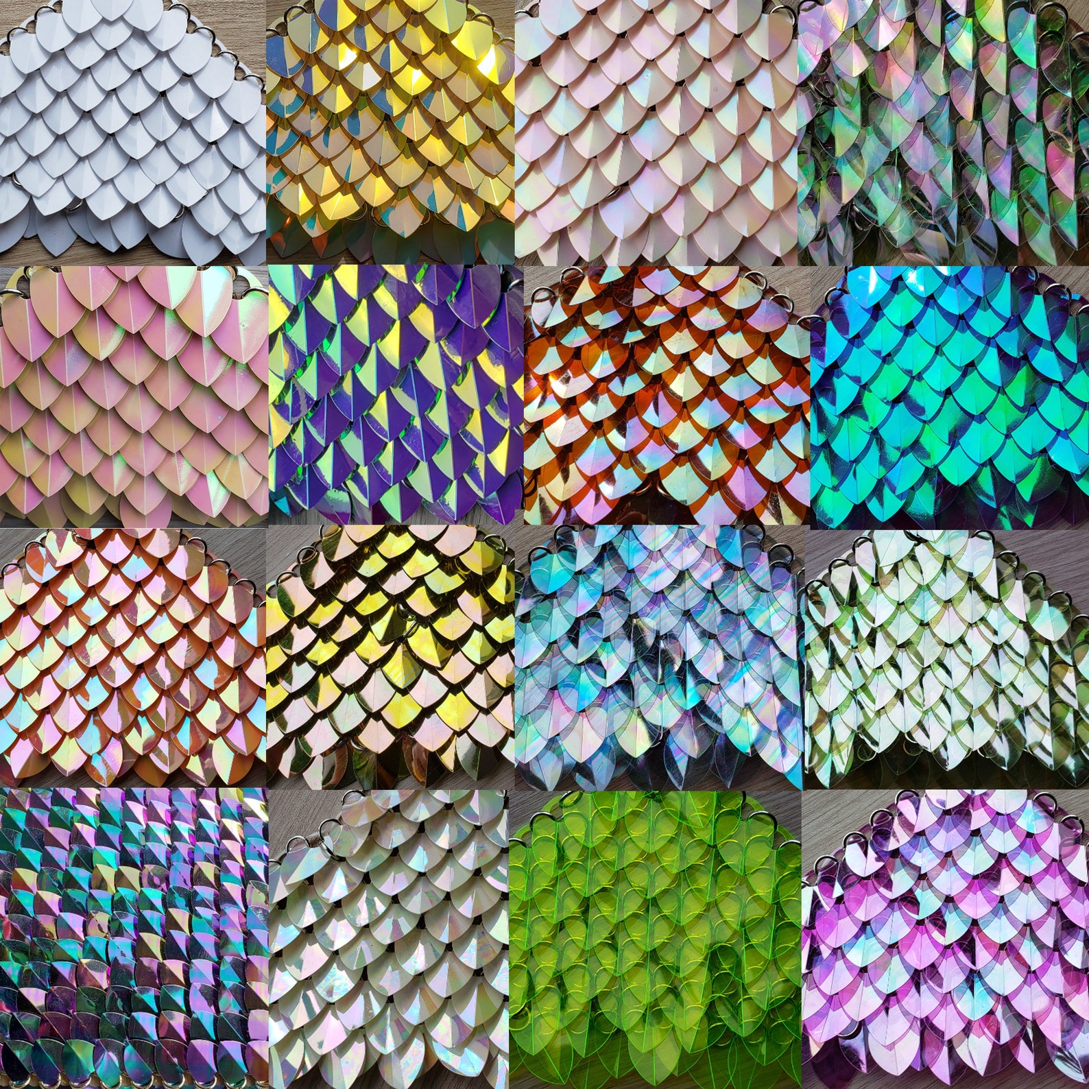 Iridescent Thin Plastic Scalemail,medium Size Dragon Scales for Armor ...