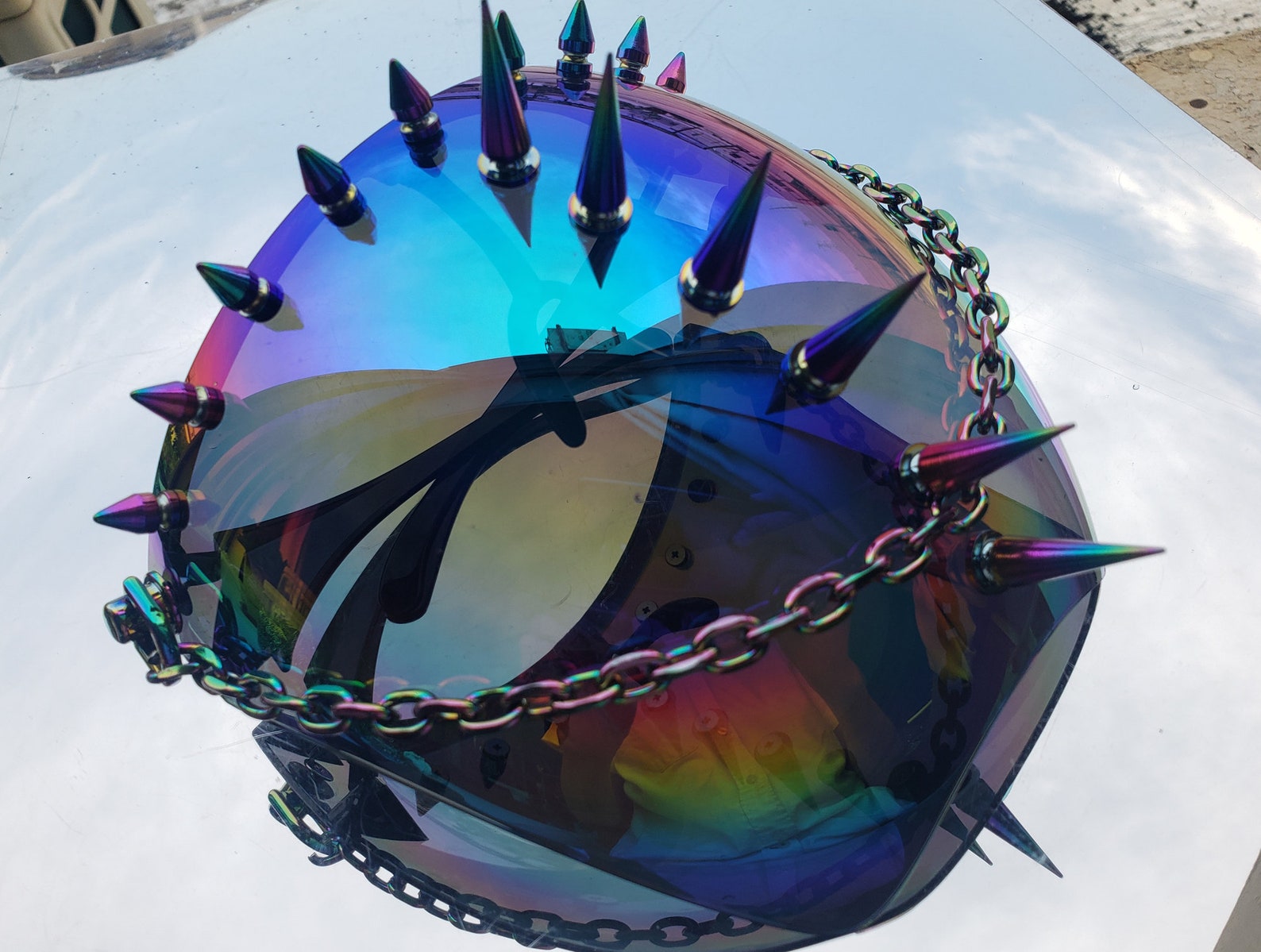 Burning Man Rainbow Spike Steampunk Full Face Goggles,festival Party ...