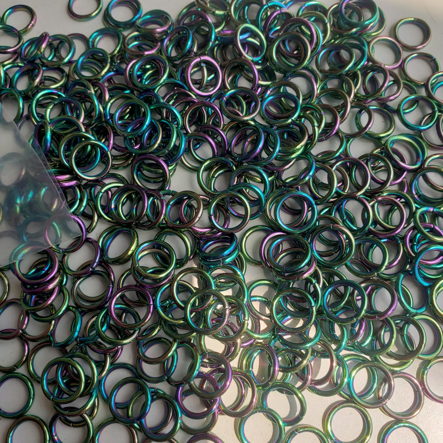 14-guage Rainbow Stainless Steel Chainmail Jump Rings for Jewelry ...