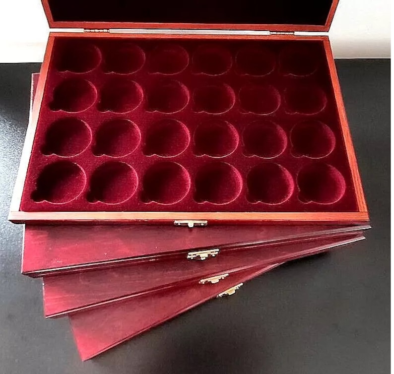 Luxury Wooden Box 1oz Silver Gold Bullion Coin, Display Tray ...