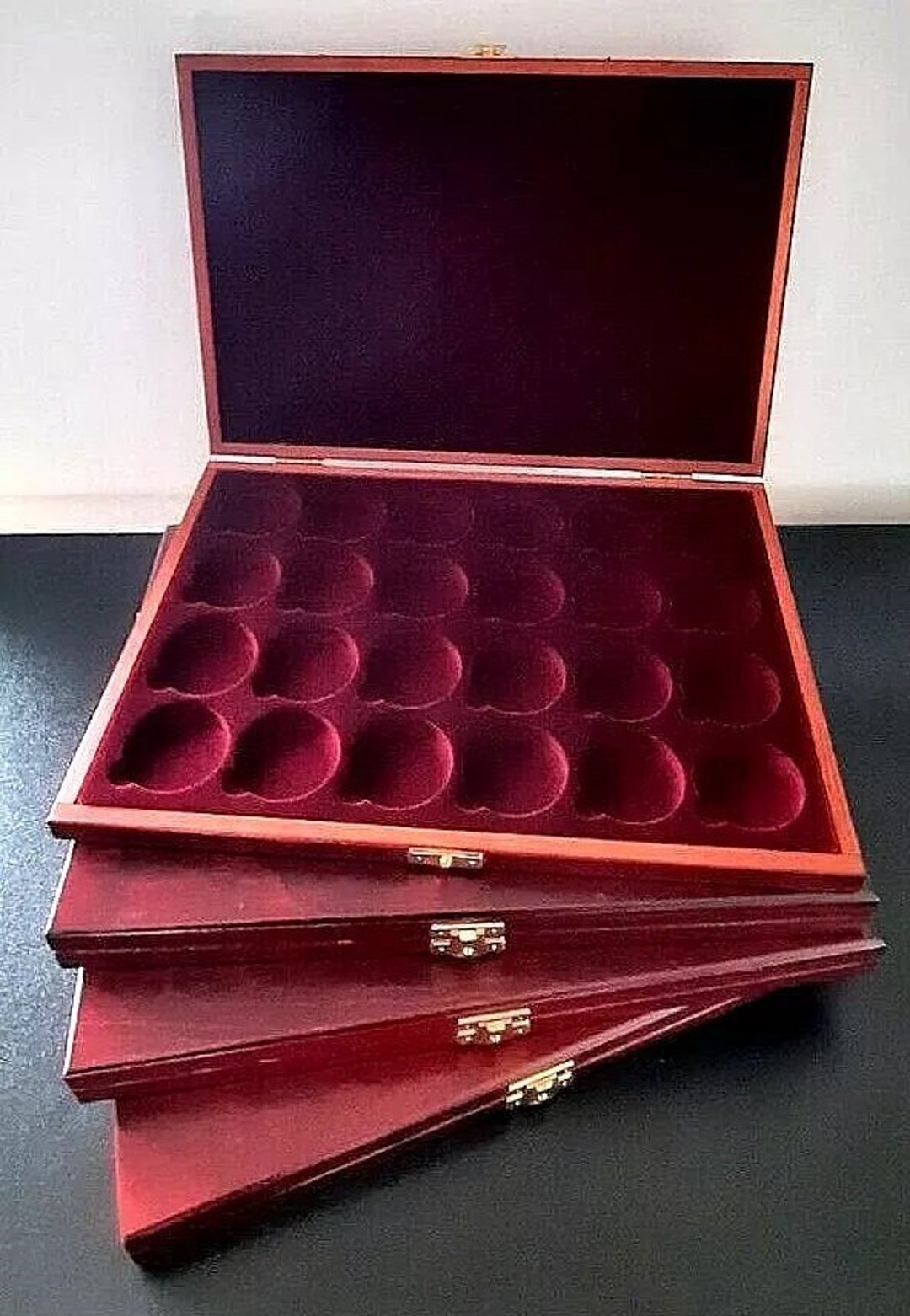 Luxury Wooden Coin Box Display Tray, Presentation Cabinet Case ...