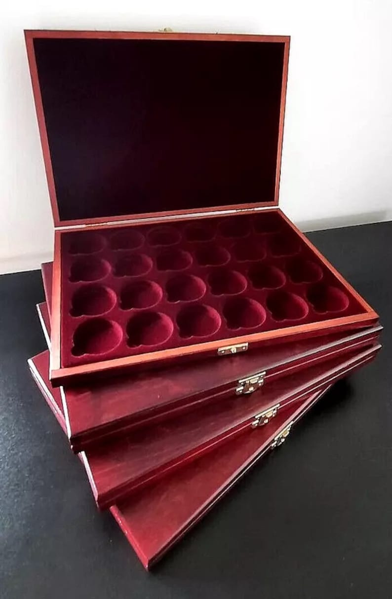Luxury Wooden Box 1oz Silver Gold Bullion Coin, Display Tray ...