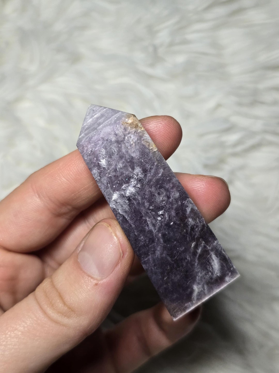 Purple Mica Tower, Gem Lepidolite Flat Slab, Lavender Purple Color ...