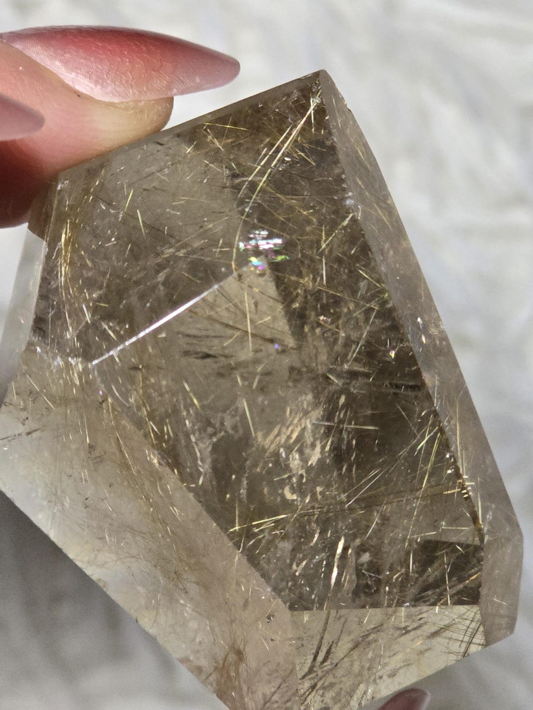 Clear Quartz and Golden Rutile Gem Cut Freeform, 2inch Cute Size - Etsy