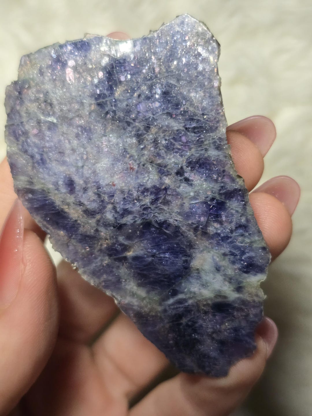 Bloodshot Iolite Slab, 2.5inch Slab, Lolite Ultra Rare Rainbow Flash ...