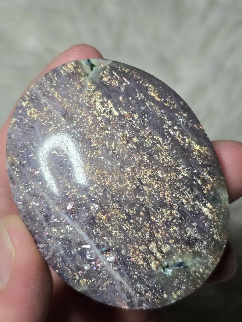 RARE Bloodshot Iolite Palm Stone - Lolite Ultra Rare Chunky Sunstone ...
