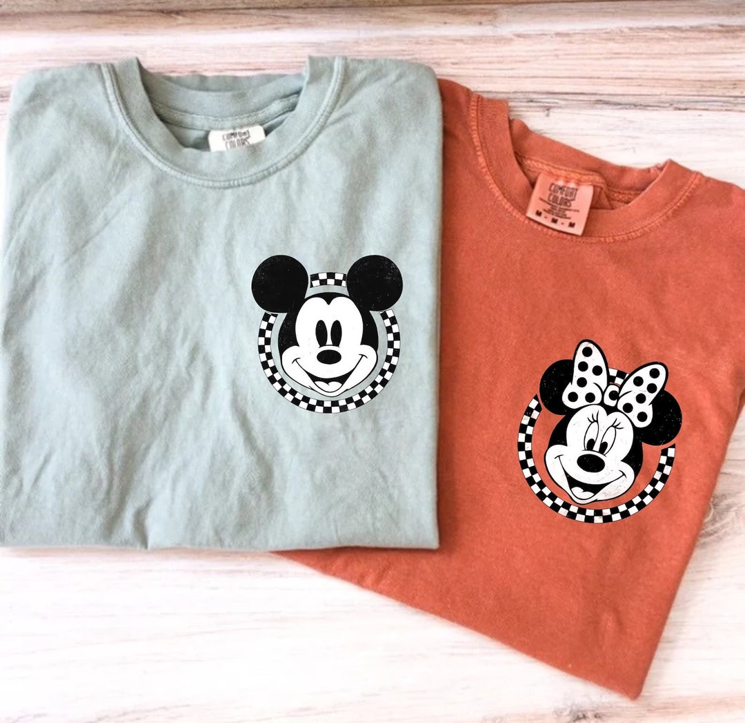 Checkered Mickey Minnie Comfort Colors® Shirt Vintage Mickey - Etsy