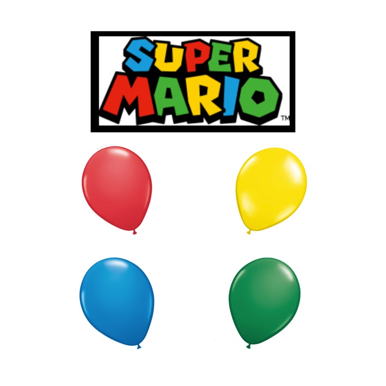 Super Mario Themed Balloon Garland With Star Foil Balloon - Etsy