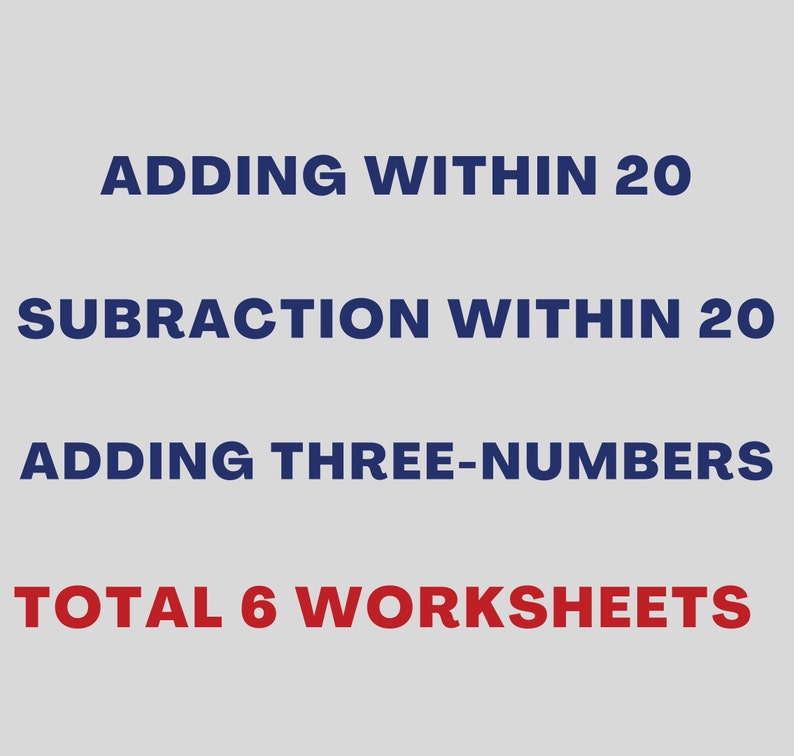 Grade 2 Math Adding Within 20 , Subtracting Within 20 & Adding Three ...