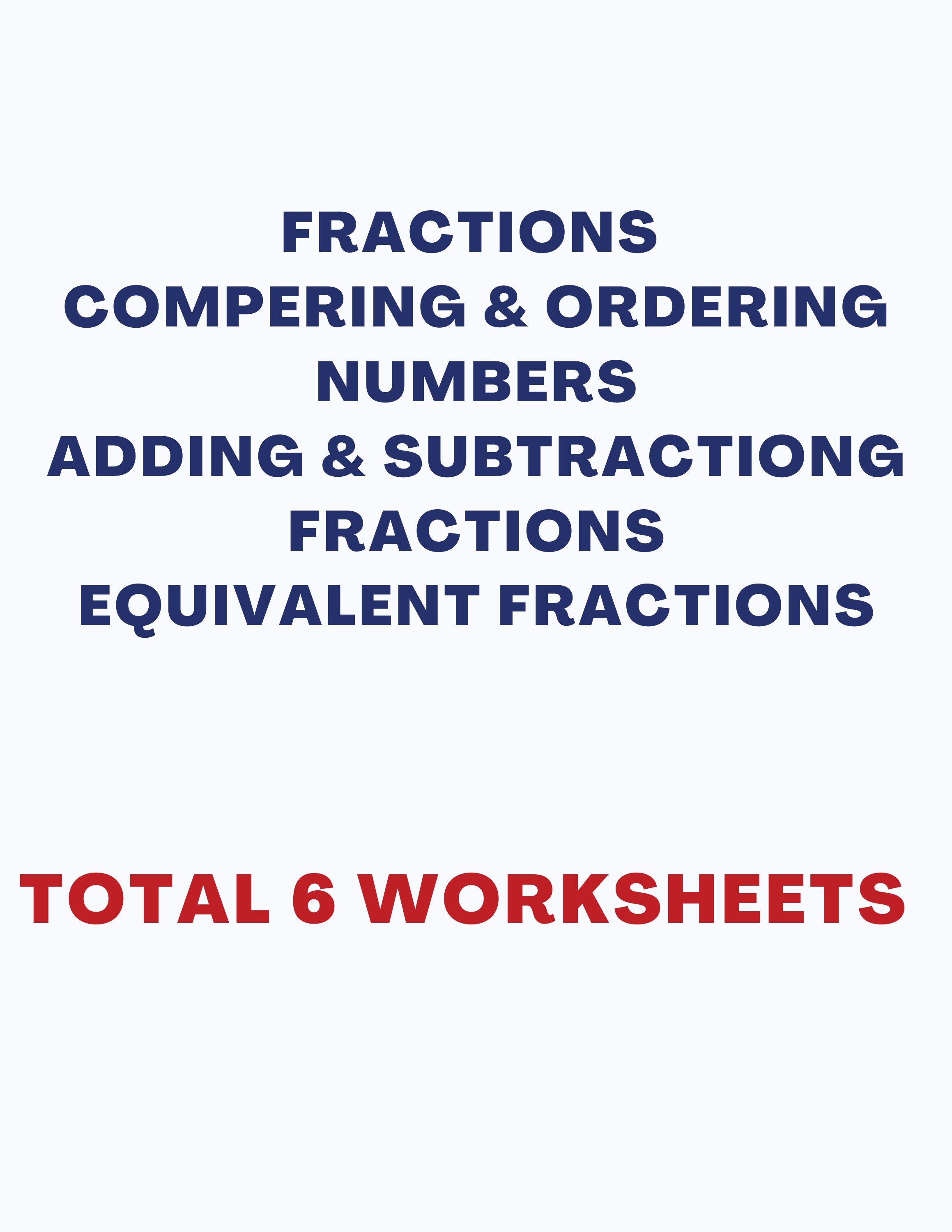 Grade 3 Math:fractions, Comparing and Ordering Numbers, Adding and ...