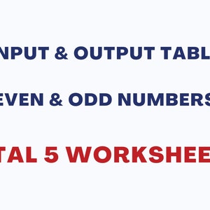 Grade 2 Math: Input and Output Table Even Numbers and ODD - Etsy