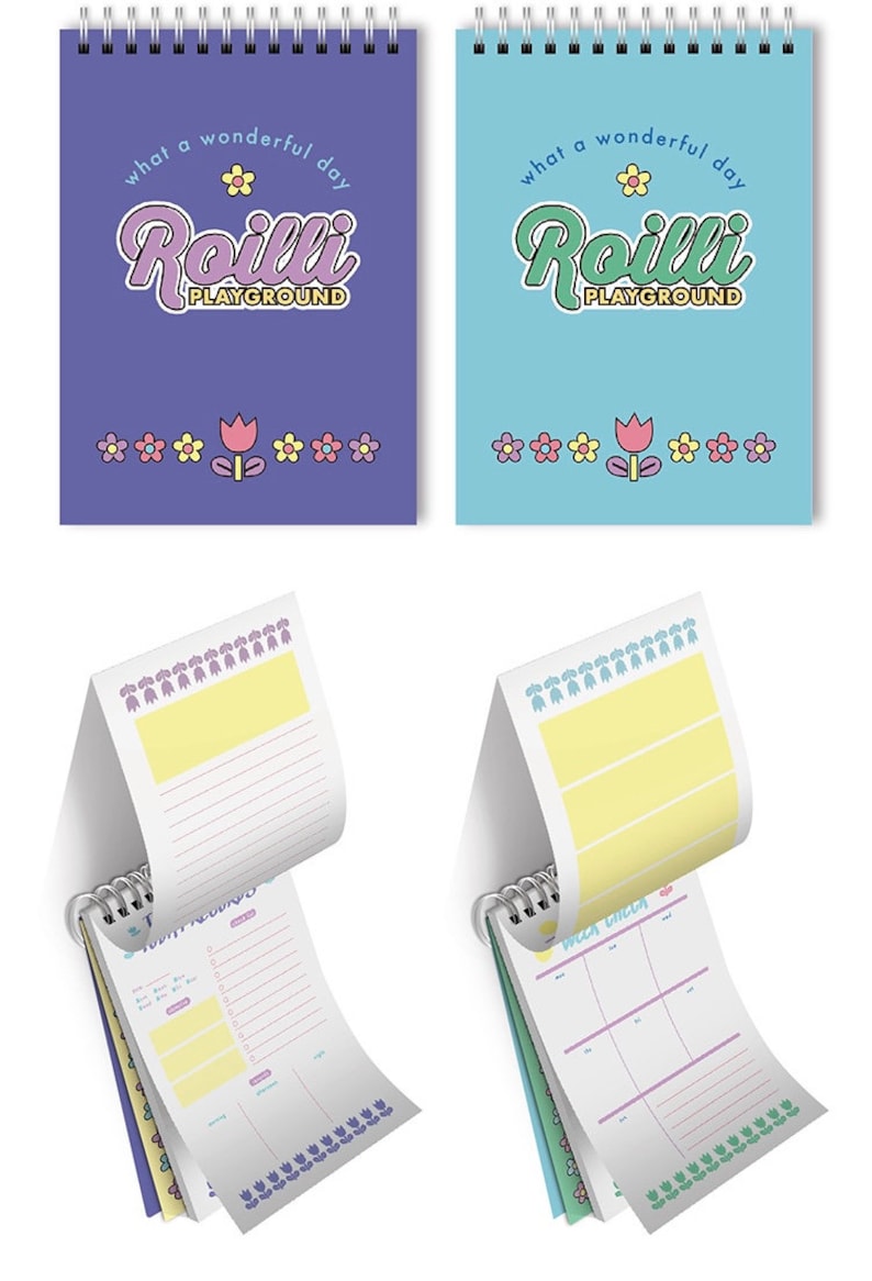 Sweet Daily and Cute Weekly Planner ｜color Prints | Floral | Purple DAILY | Blue WEEKLY - Etsy