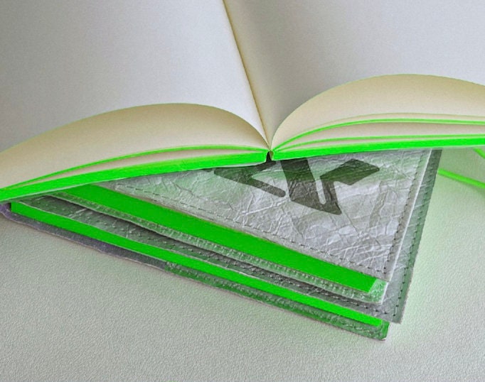 Cool Fluorescent Neon Green Notebook Color Prints Tyvek Paper Book ...