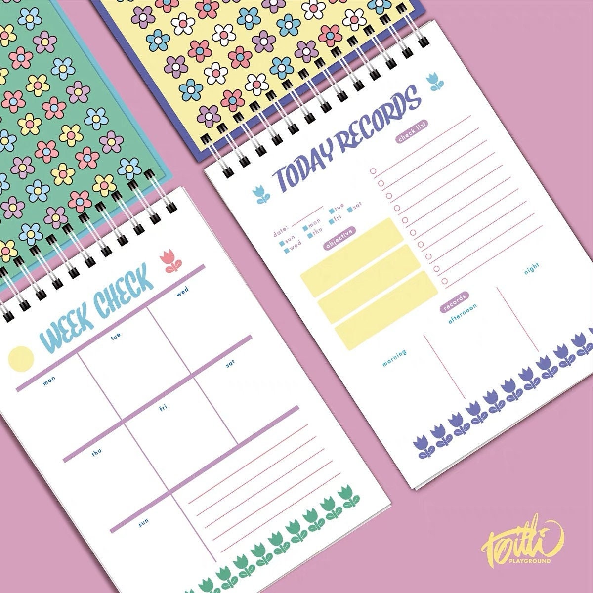 Sweet Daily and Cute Weekly Planner ｜color Prints | Floral | Purple ...