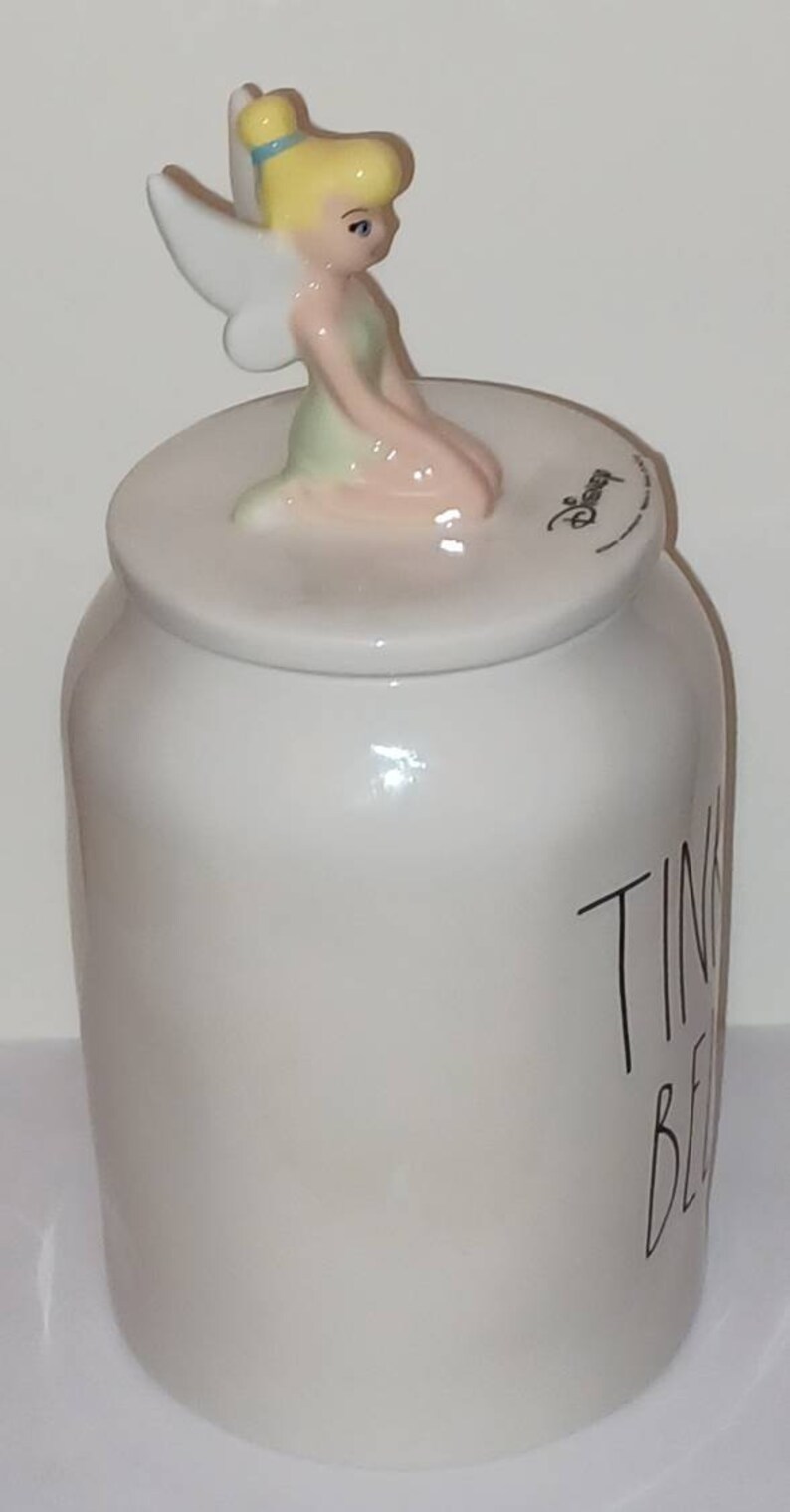 Disney's Rae Dunn Tinker Bell Ceramic Cookie Jar Slightly Damaged and ...