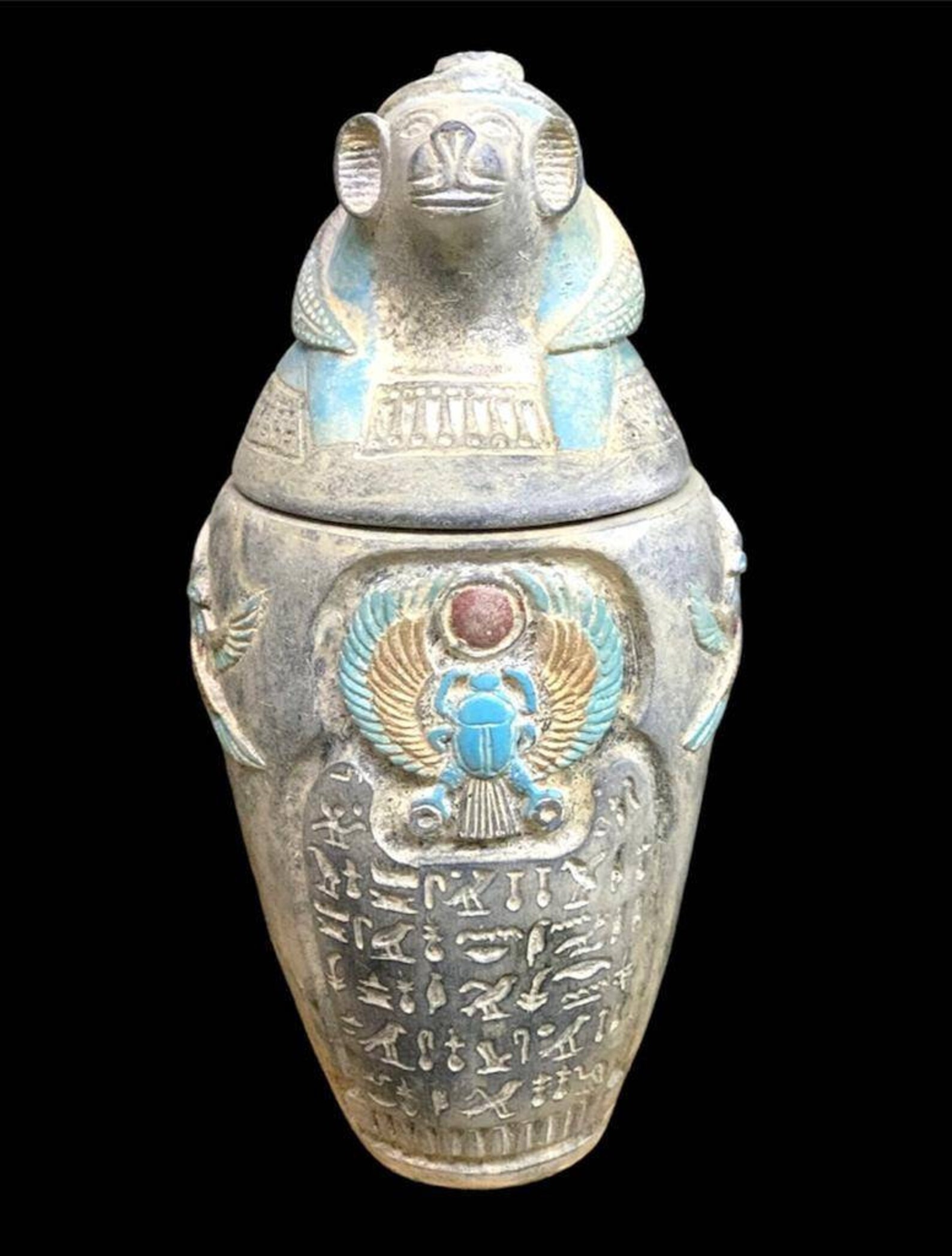 Canopic Jars sons of Horus Jars for Mummification Handmade Egyptian ...