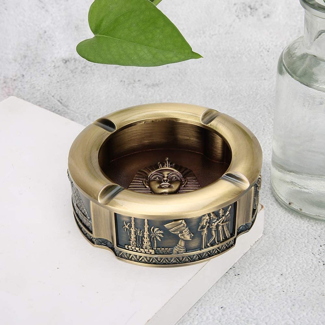 Egyptian Pharaoh Pattern Cigar Ashtray Desktop Metal Ashtray - Etsy