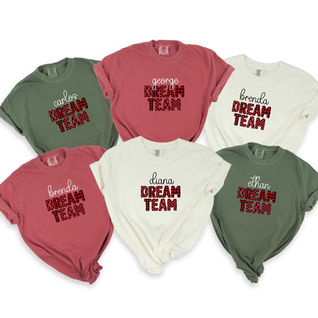 Dream Team Christmas Custom Matching Shirts, Custom Staff Team Holiday ...