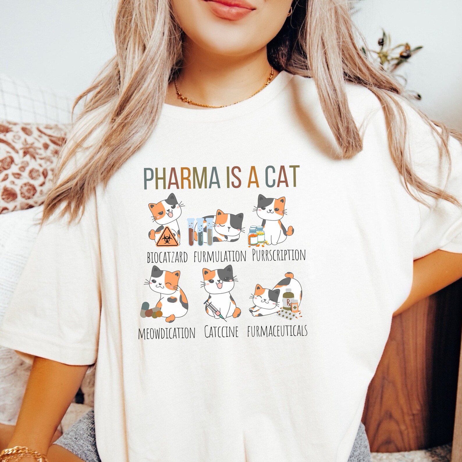 Pharmacy Cats Funny T Shirt, Pharma is a Cat, Pharmacist Cat Lover ...