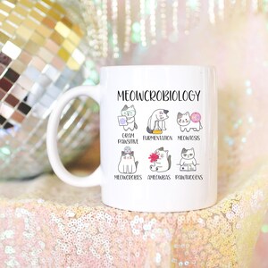 Microbiology Science Cat Mug, Cute Funny Cat Lover Scientist Science ...