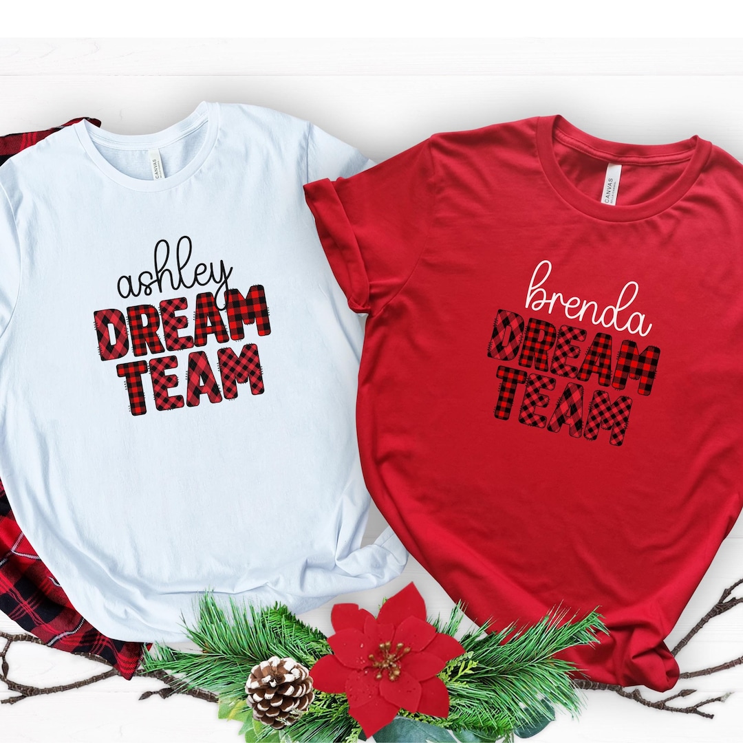 Custom Dream Team Christmas Shirts, Personalized Team Festive Holiday ...