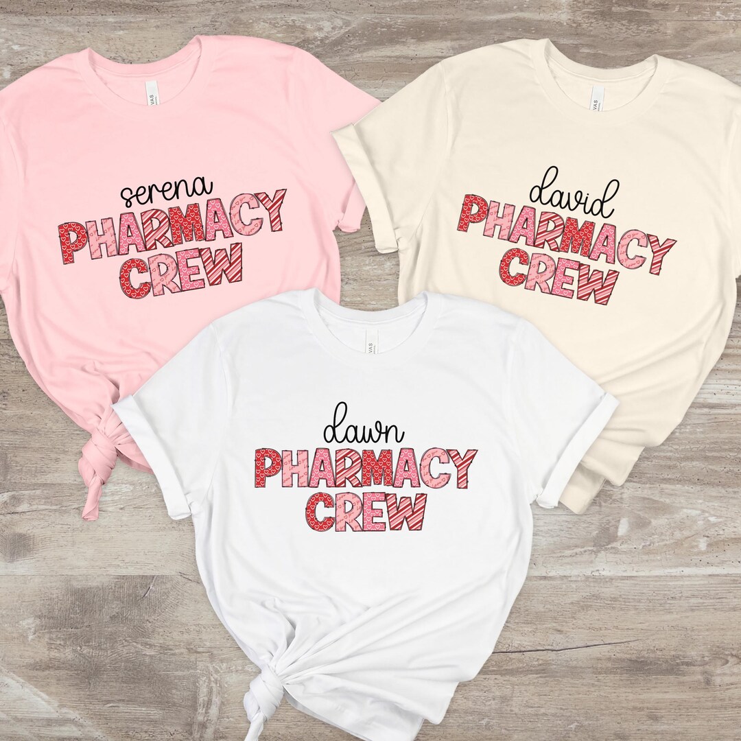 Pharmacy Crew Valentine Group Shirtscustom, Personalized Pharmacy Team ...