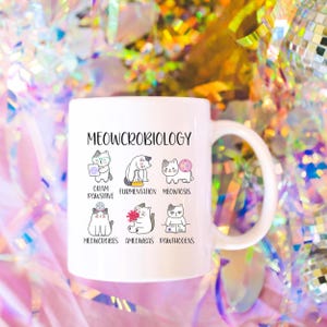 Microbiology Science Cat Mug, Cute Funny Cat Lover Scientist Science ...