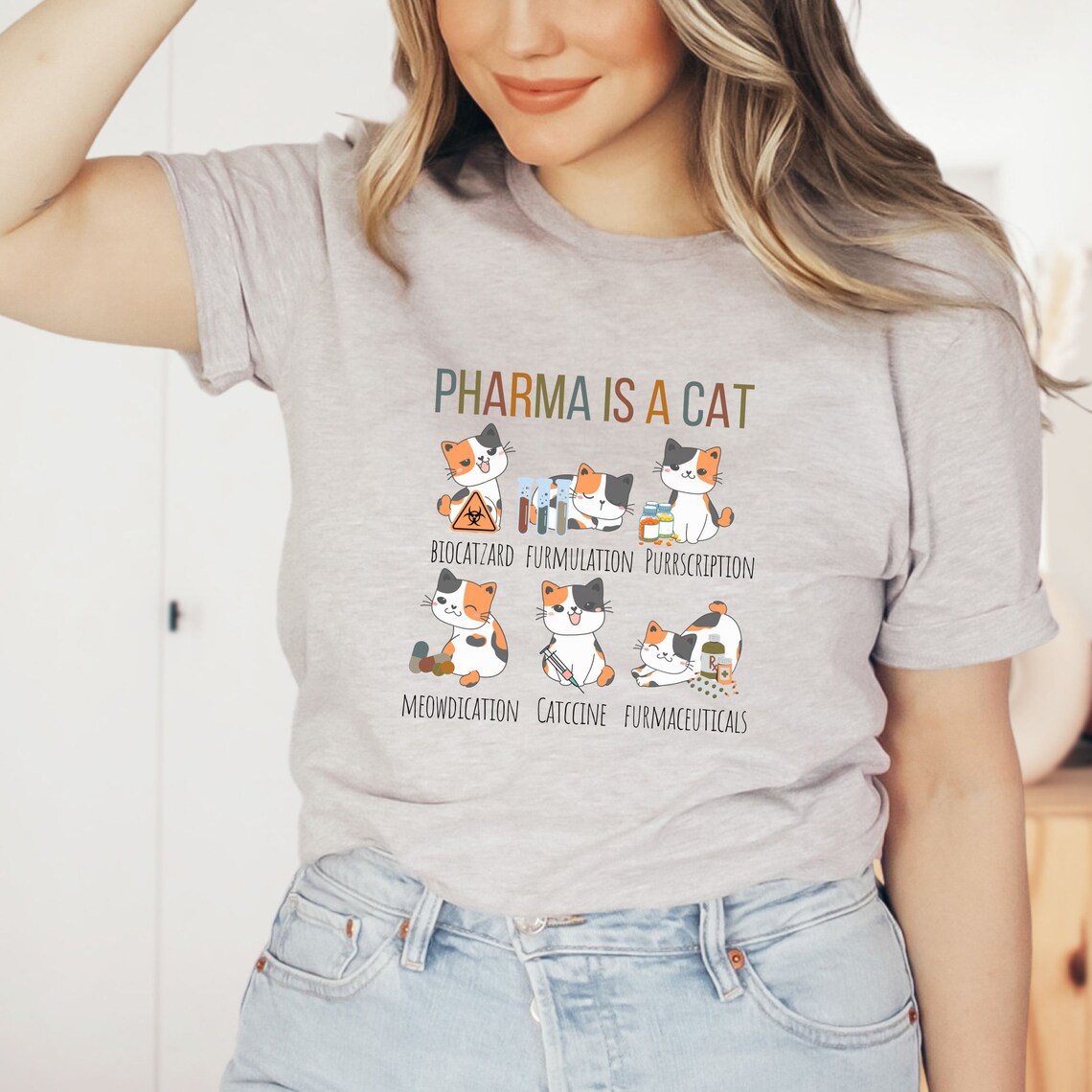 Pharmacy Cats Funny T Shirt, Pharma is a Cat, Pharmacist Cat Lover ...