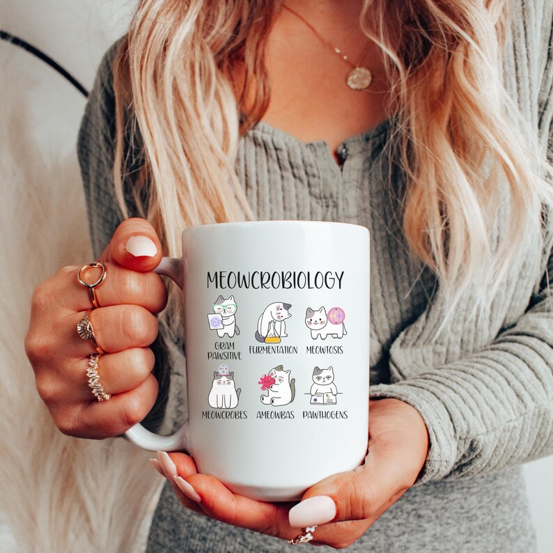 Funny Cat Microbiology Mug Science Teacher Appreciation Gift - Etsy