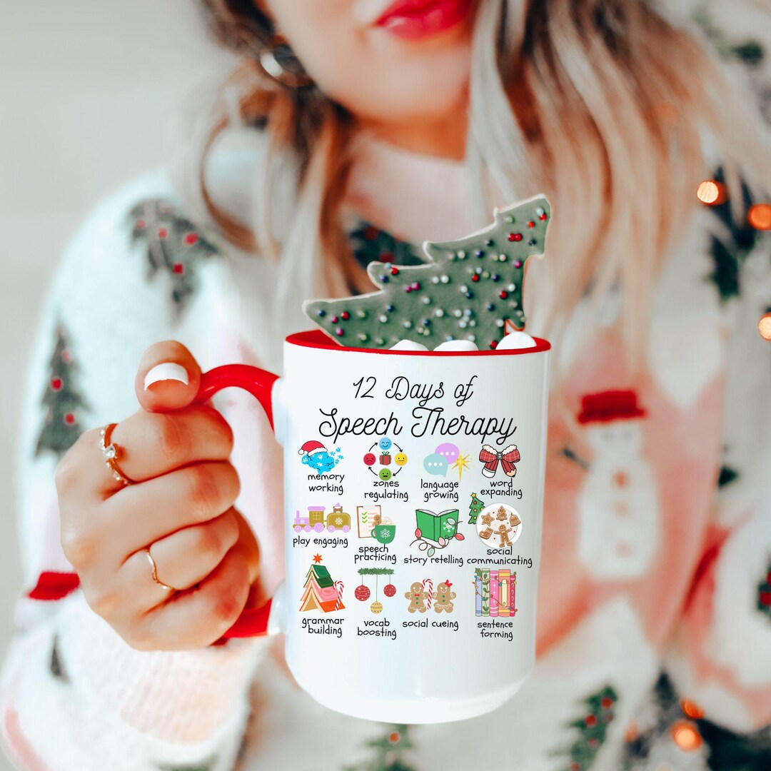12 Days of Speech Therapy Christmas Mug,gift for Speech Language ...