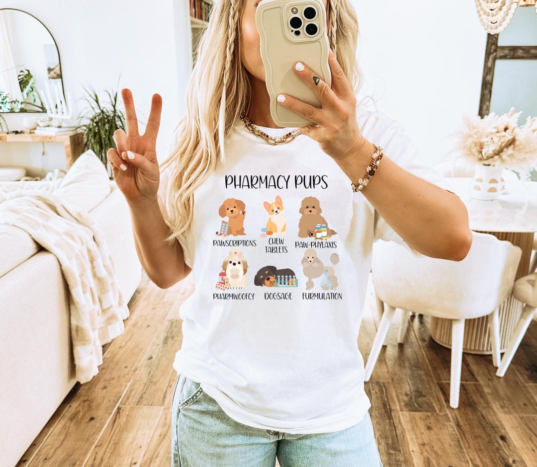 Pharmacy Funny Dog Shirt, Pharmacist Dog Puns Pharmwoofcy Comfort ...