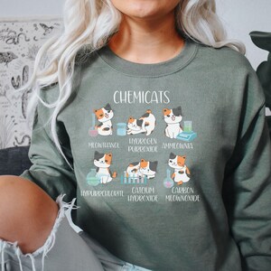 Chemistry Cats Sweatshirt, Science Cat Crewneck, Cats in Science ...