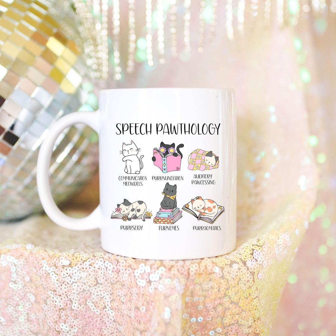 Funny Speech Pathology Cat Mug,speech Therapist Cat Puns - Etsy