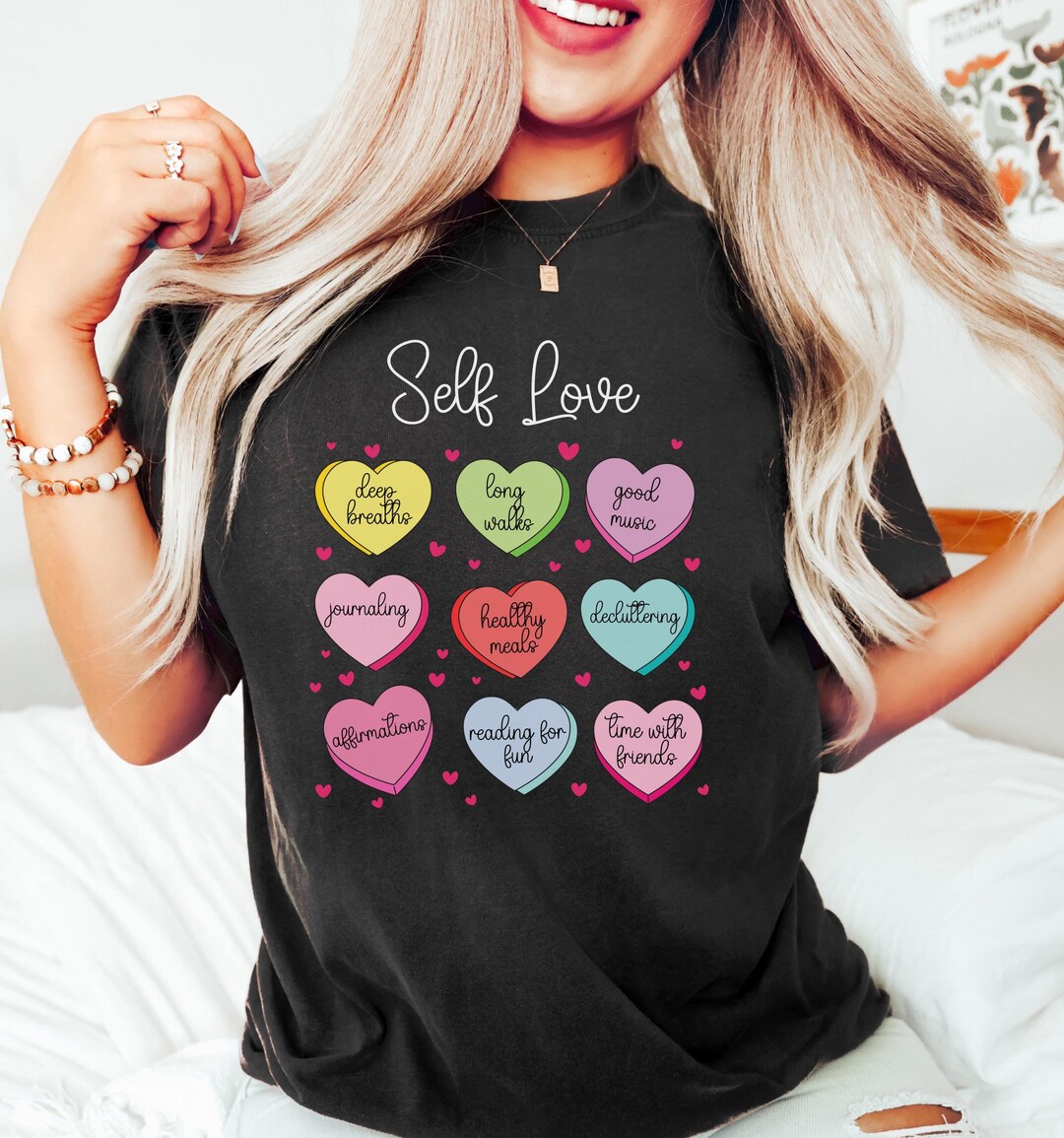 Self Love Valentine Shirt, Mental Health Positive Affirmations ...