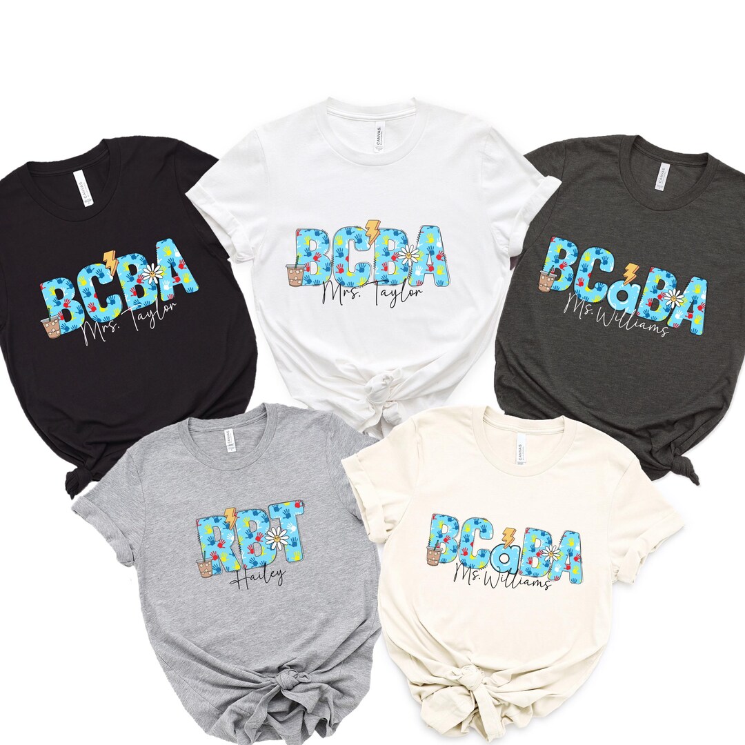 ABA Therapy Group Shirts,rbt Custom Autism Awareness Shirts, Bcaba ...