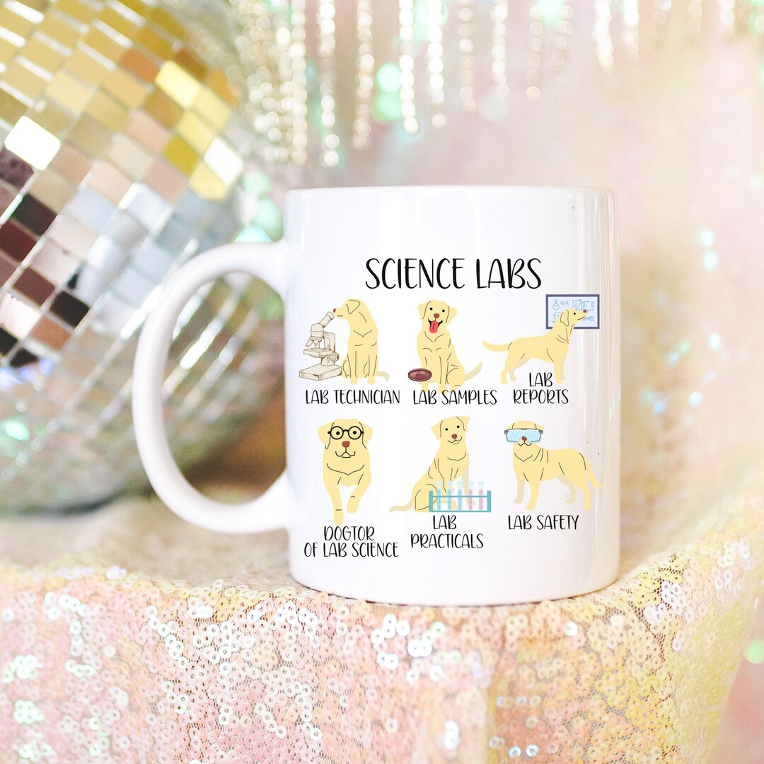 Science Labs Dog Mug, Cute Funny Dog Lover Scientist Science Teacher ...