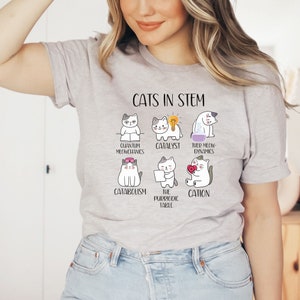 Cats in STEM T Shirt, Funny Cats Science Shirt, Cute Science Teacher ...