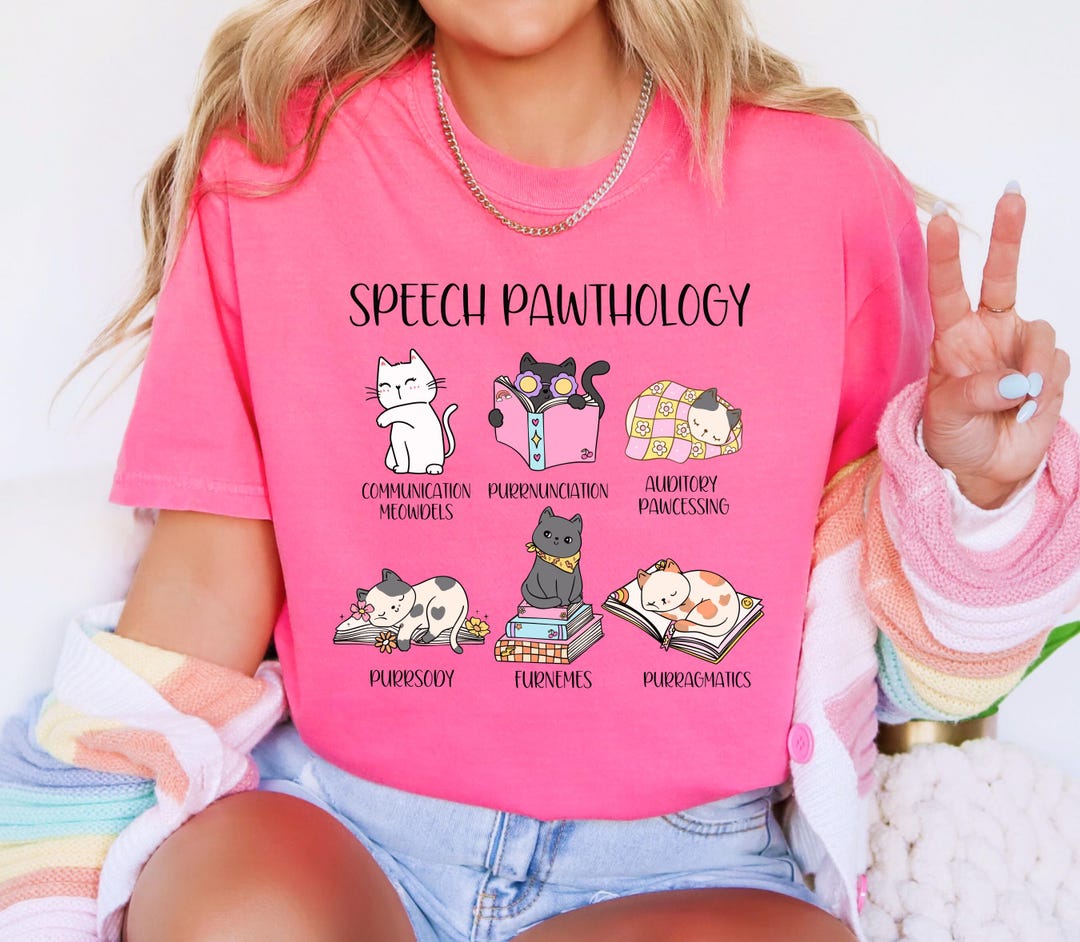 Speech Pathology Funny Cats Shirt,speech Therapy Cats Crewneck,speech ...