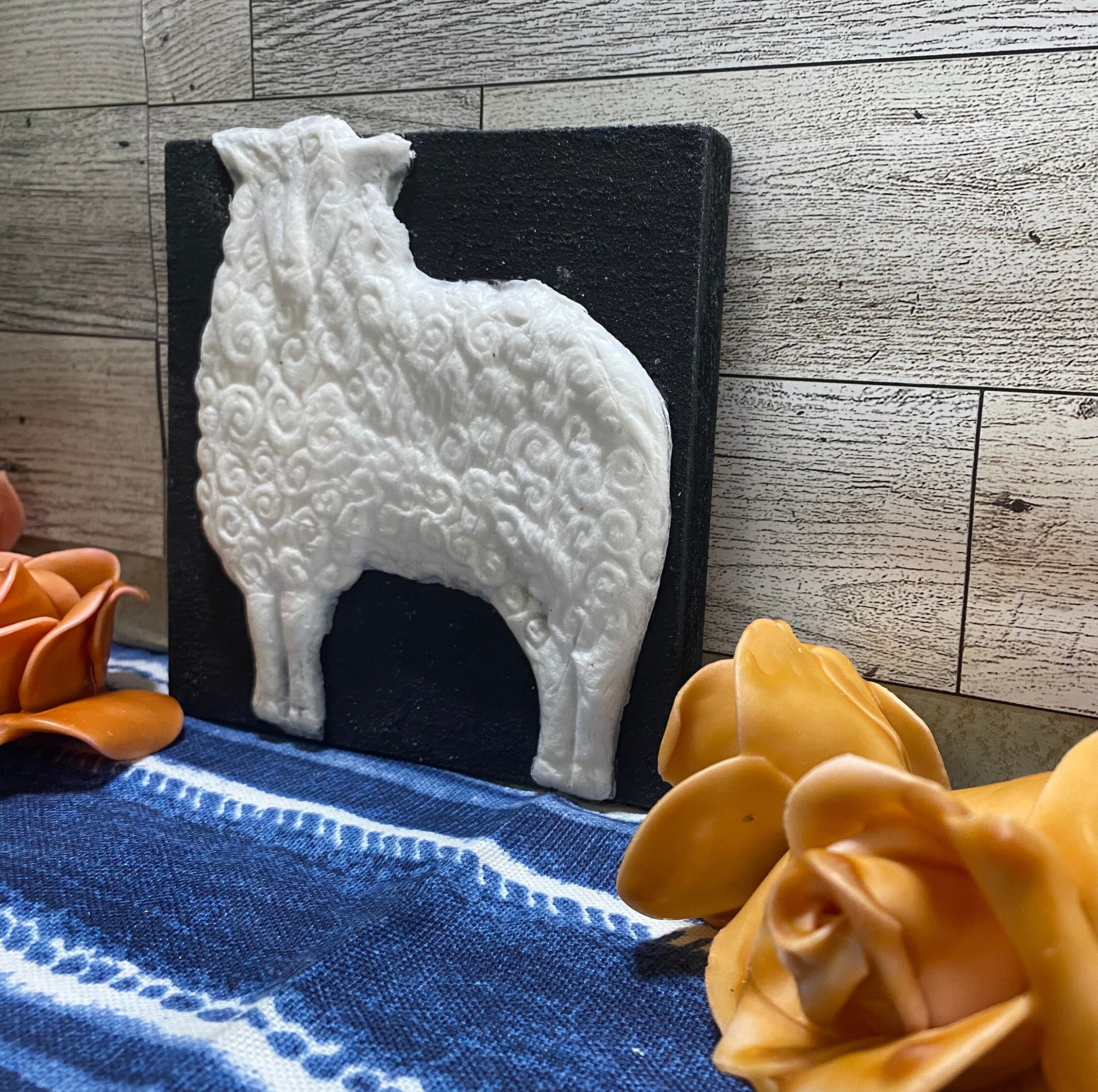 White Sheep Cast Paper Art Molded Paper Primitive - Etsy